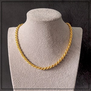 Gold-plated 925 Silver Cordel Chain Necklace, Thick Braided Chain ...