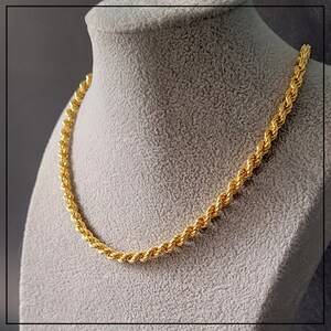 Gold-plated 925 Silver Cordel Chain Necklace, Thick Braided Chain ...