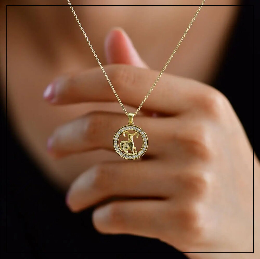 Gold-plated Silver 12 ZODIAC SIGN Necklace Delicate Zircon - Etsy