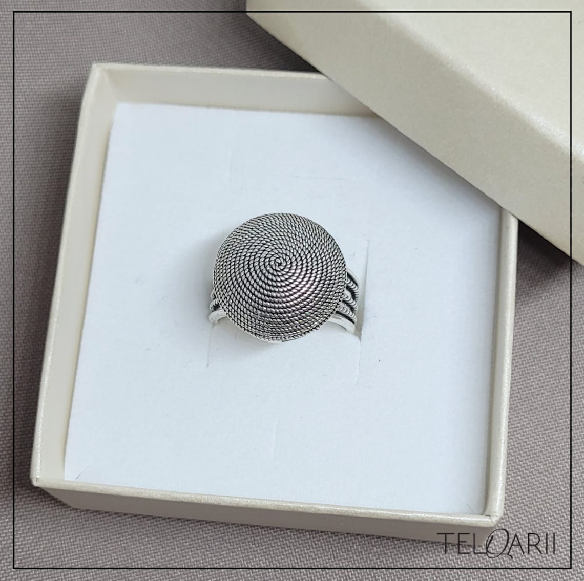 925 Sterling Silver Big Filigree Snail Ring, Turkish Telkari From ...