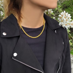 Gold-plated 925 Silver Cordel Chain Necklace, Thick Braided Chain ...