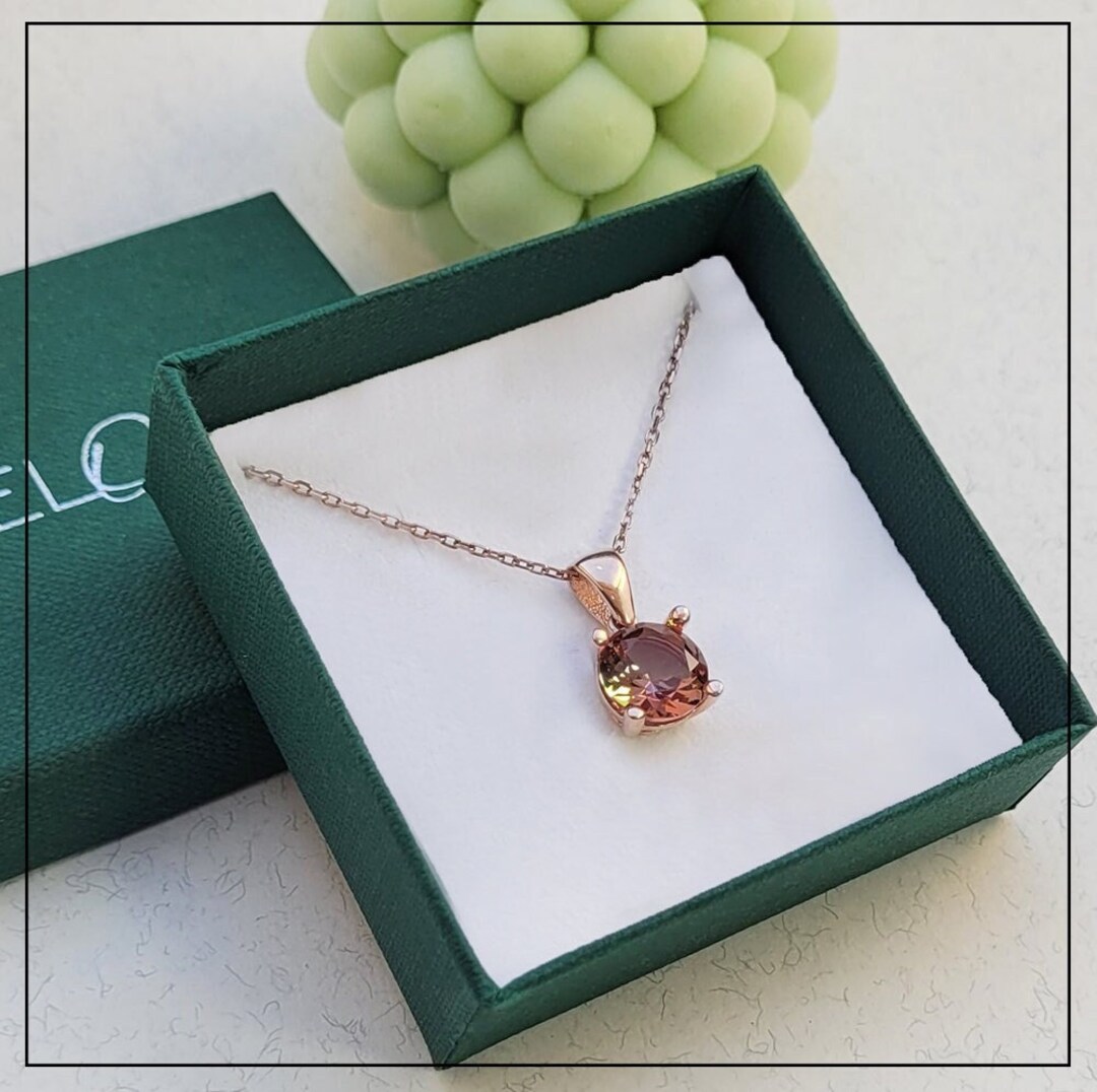 Colgante de sultanita de oro rosa: piedra turca que cambia de color ...