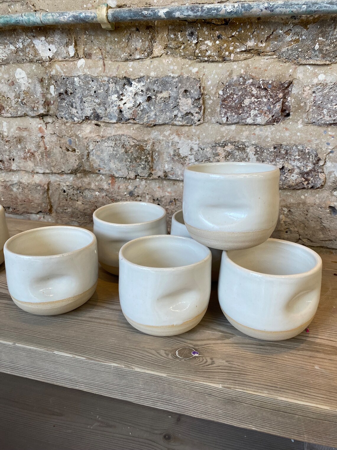 Flat White Coffee Cup With Thumb Dimple - Etsy