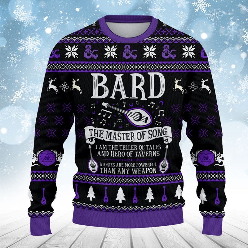 Dnd Classes Bard Ugly 3D Sweater sold by Compelling_Jsandye | SKU ...