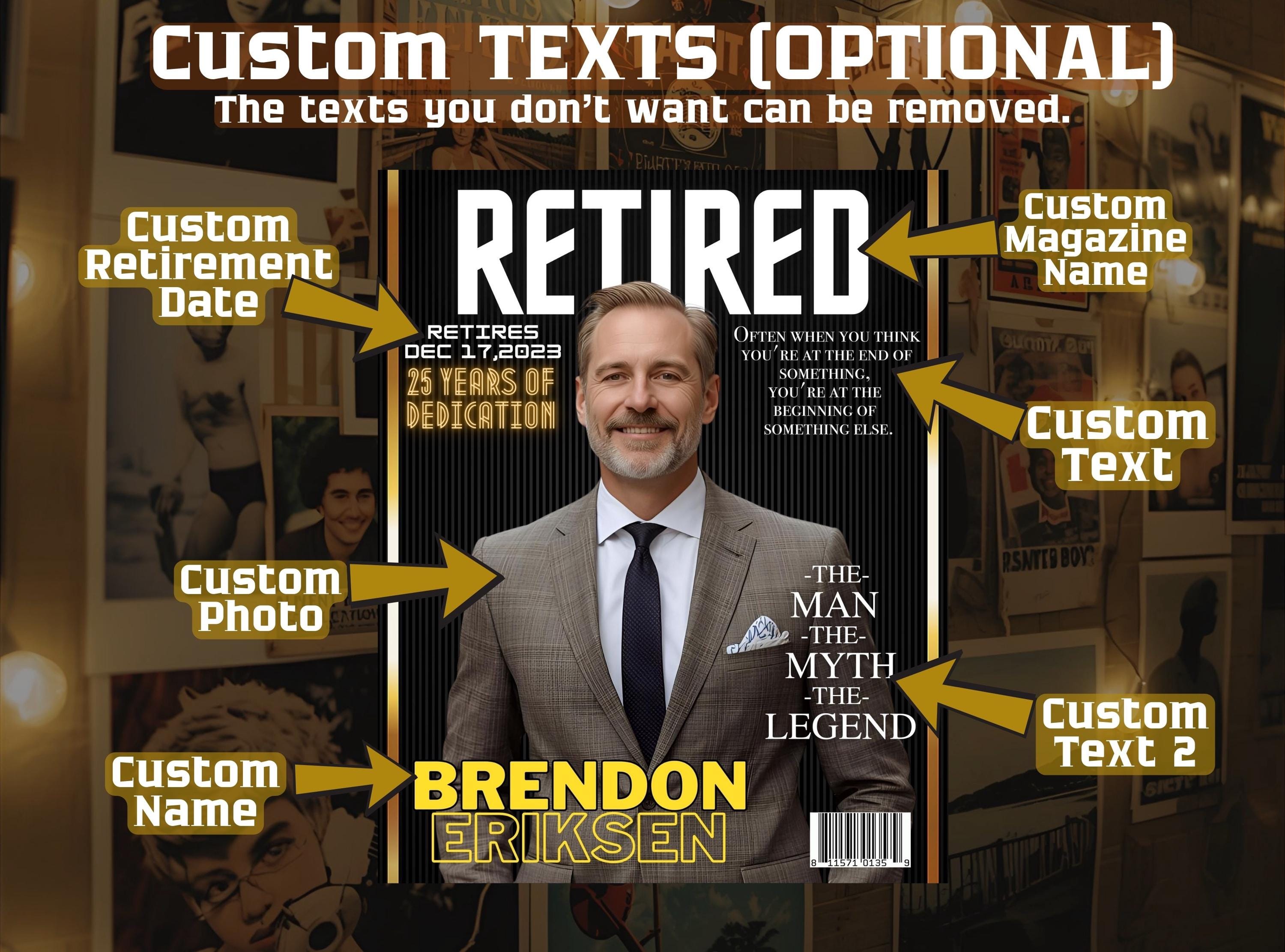Personalized Retirement Magazine Cover — Custom Digital Poster, Funny ...