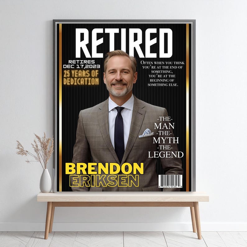 Personalized Retirement Magazine Cover — Custom Digital Poster, Funny ...