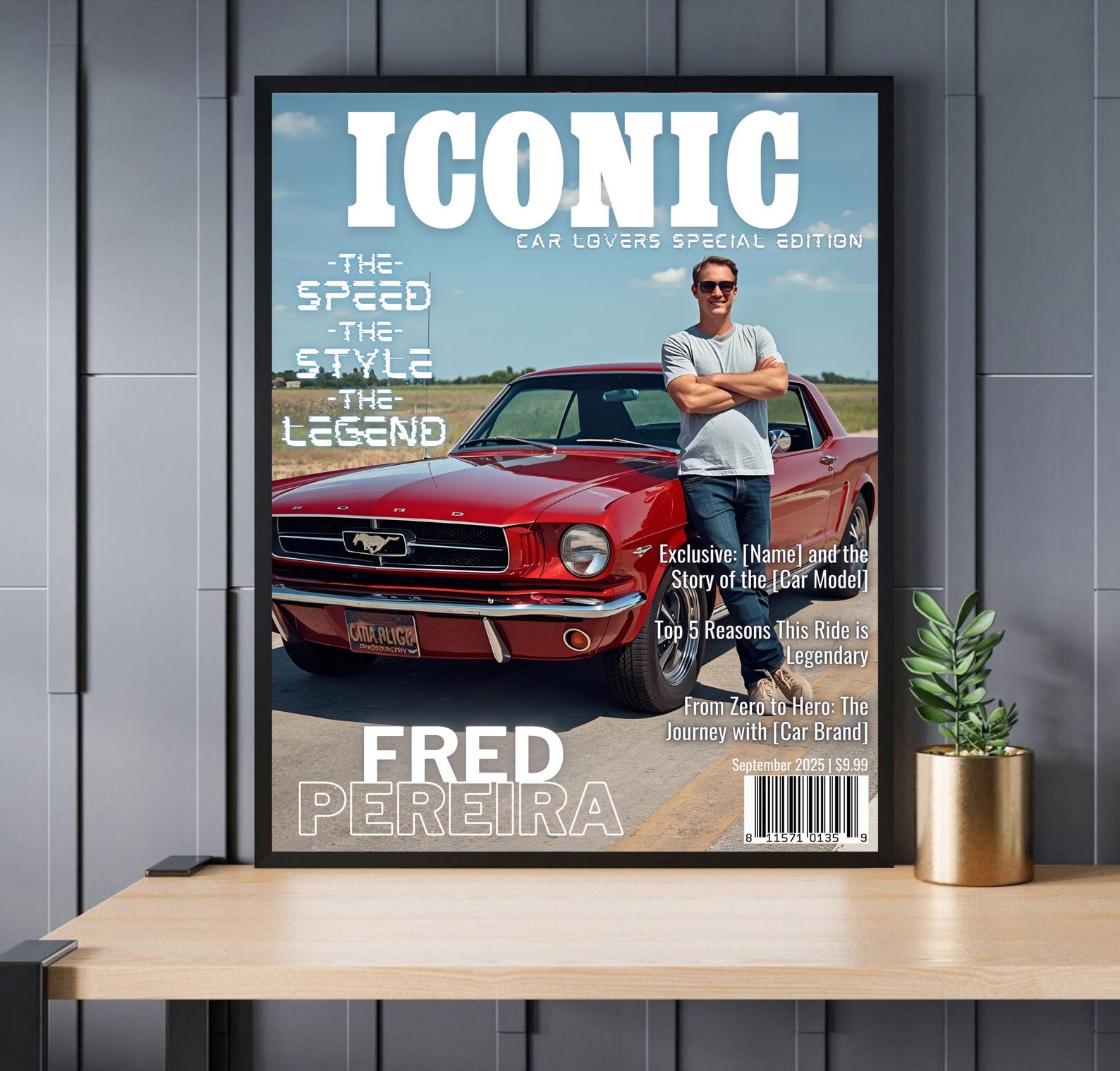 Personalized Car Magazine Cover | ICONIC Custom Auto Poster | Classic ...