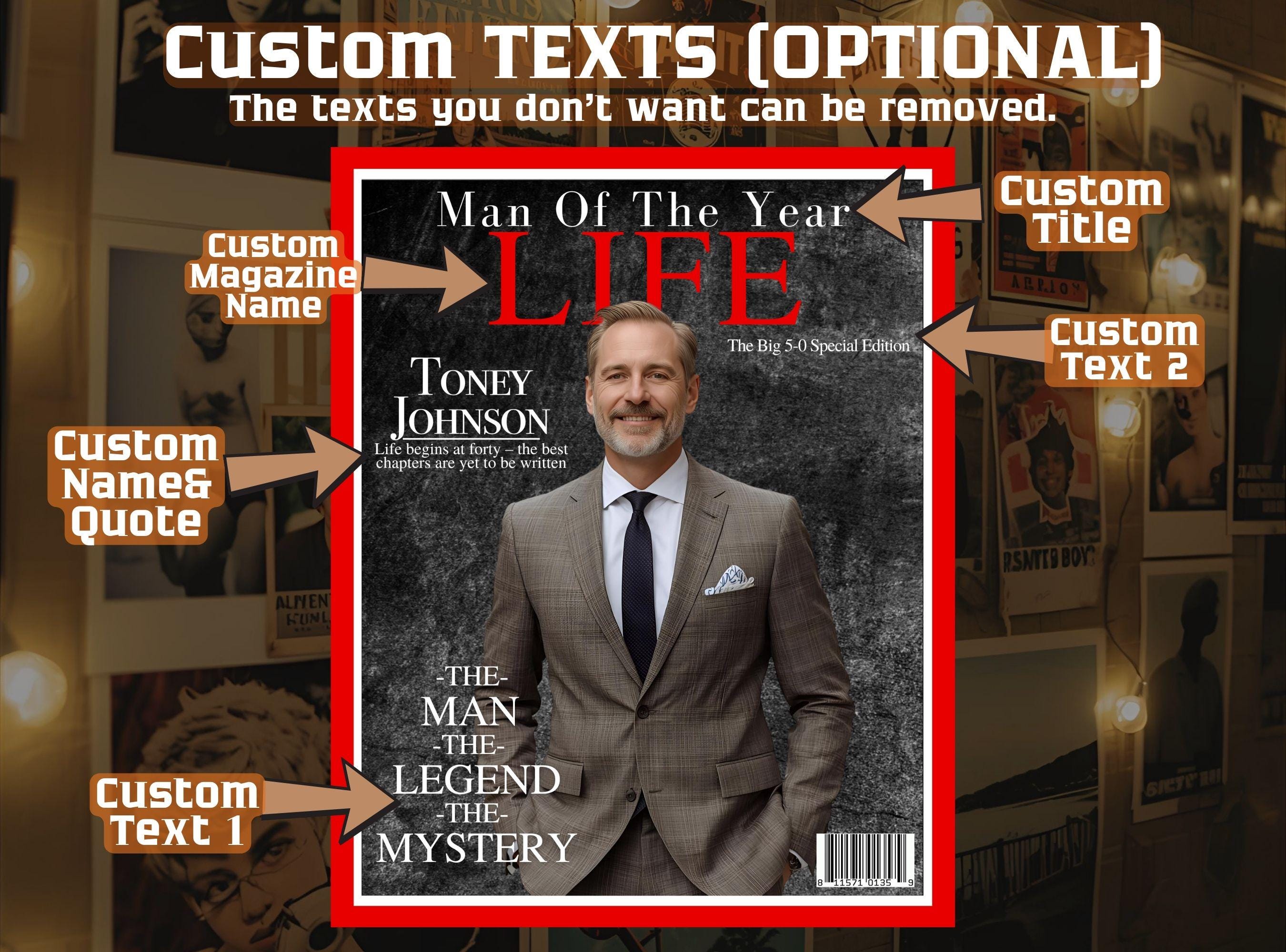 Personalized Magazine Cover Portrait | Custom Birthday Poster for Him ...