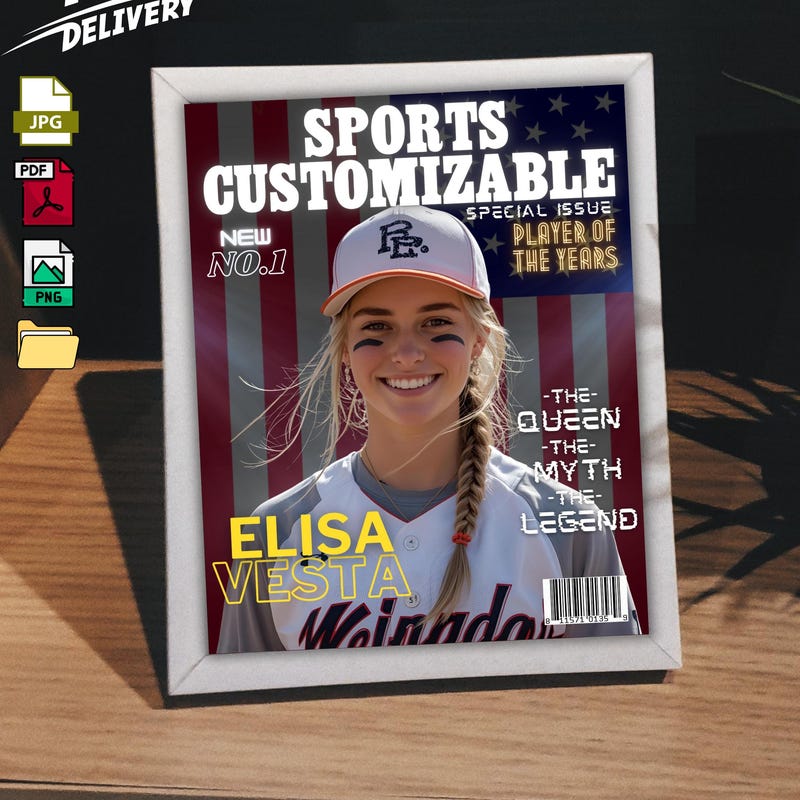 Softball Magazine Cover - Etsy