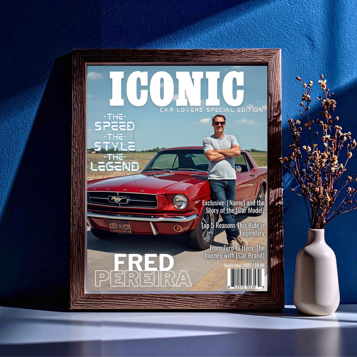 Personalized Car Magazine Cover | ICONIC Custom Auto Poster | Classic ...