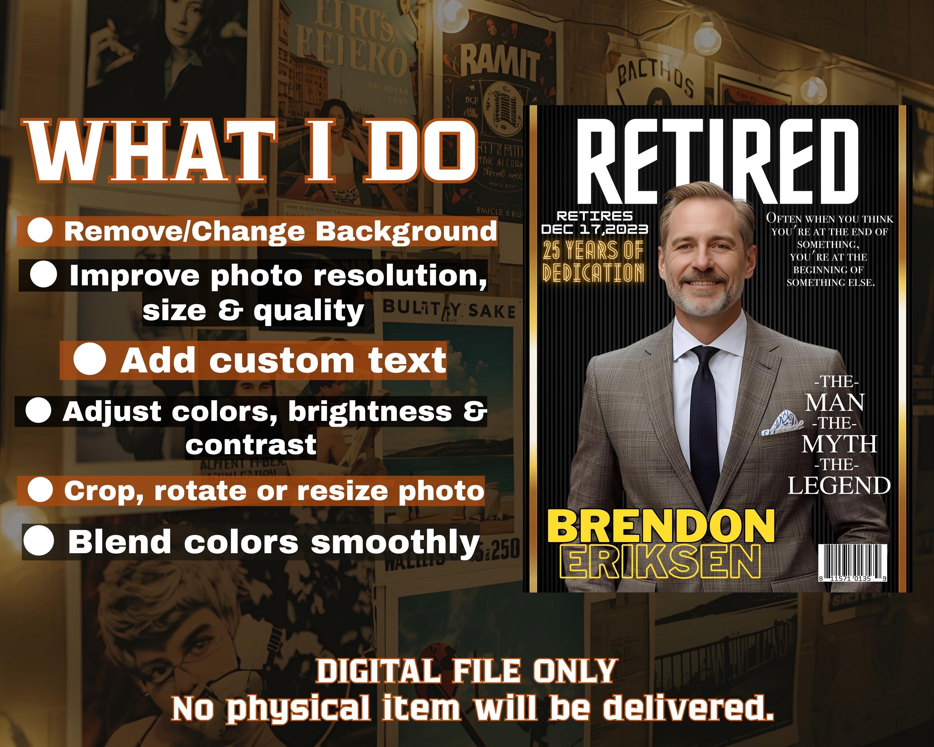 Personalized Retirement Magazine Cover — Custom Digital Poster, Funny ...