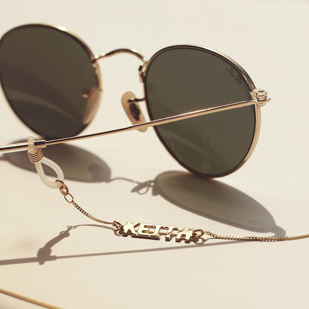 Personalized Name Eyeglasses Chain Custom Gold Name Tag - Etsy