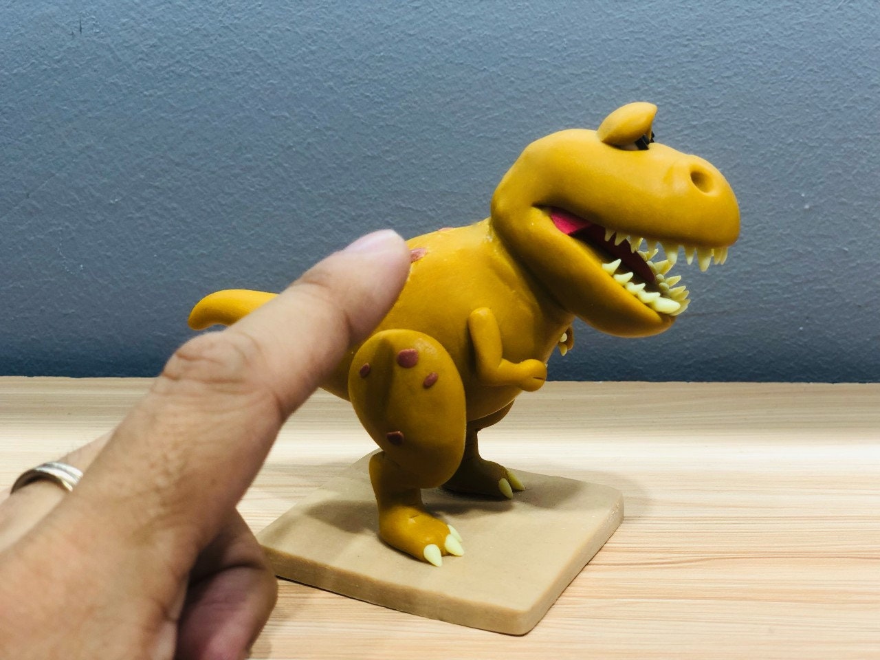 Handmade Polymer Clay Cute Dinosaur Sculpture/clay T-rex Dolls Series ...