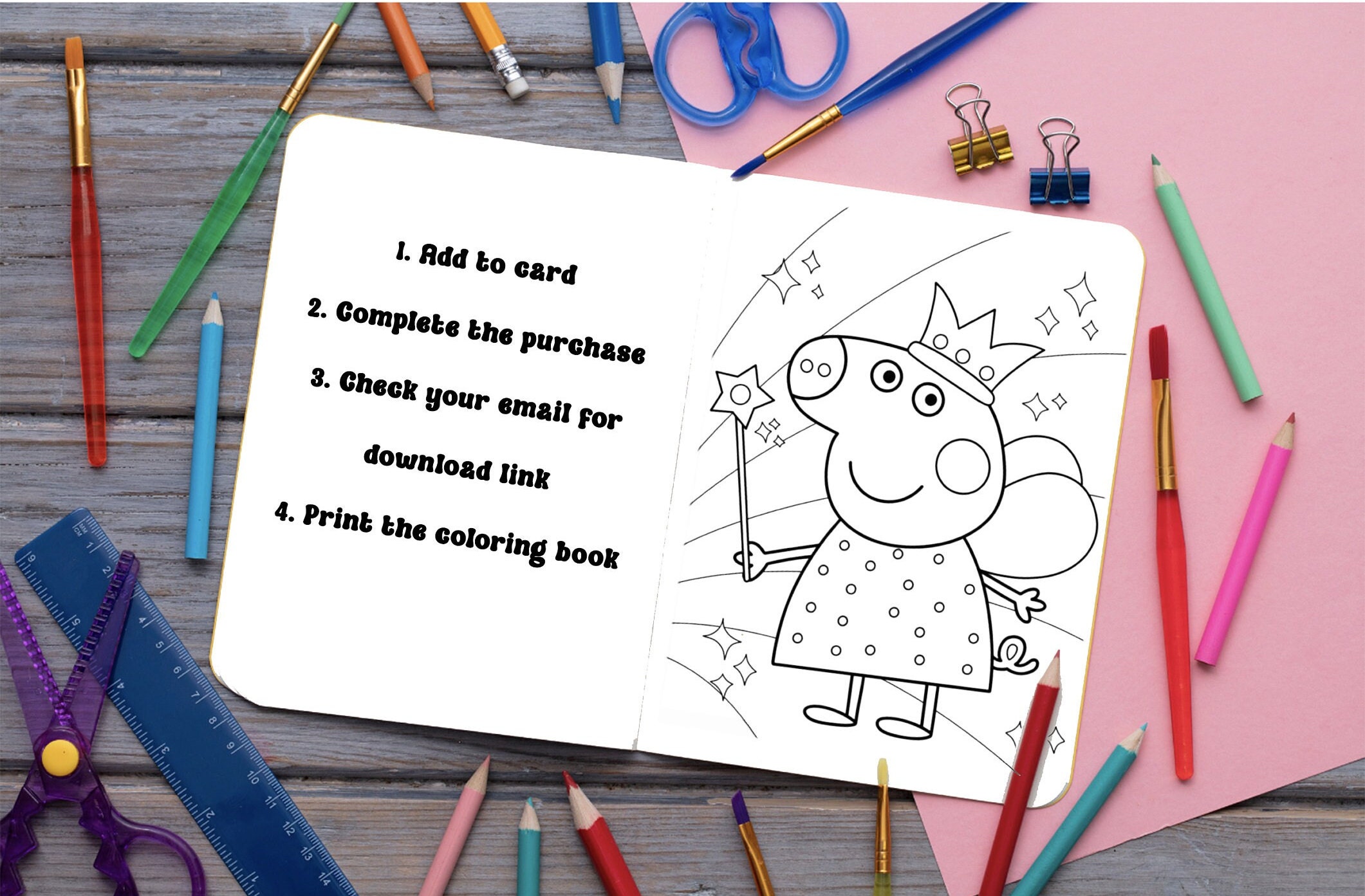 Peppa Pig Colorbook - for Kids - Etsy