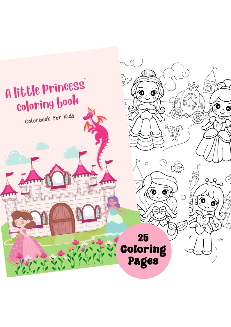 Little Princess Coloring Book - Etsy