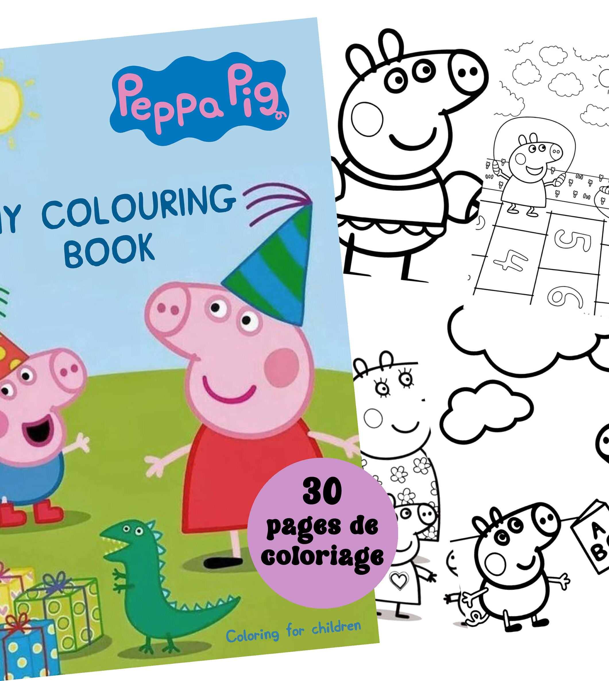 Peppa Pig Colorbook - for Kids - Etsy