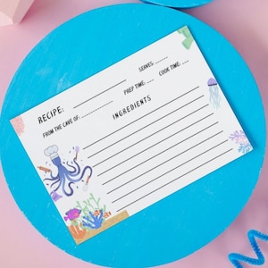Under the Sea Printable Recipe Card 4 X 6 - Etsy