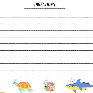 Under the Sea Printable Recipe Card 4 X 6 - Etsy