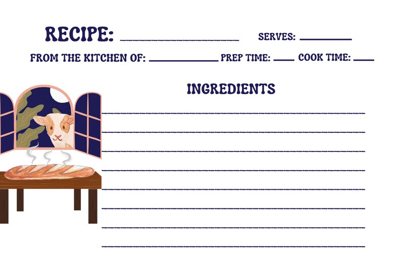 Printable Recipe Card 4x6 Cow Share Bread - Etsy