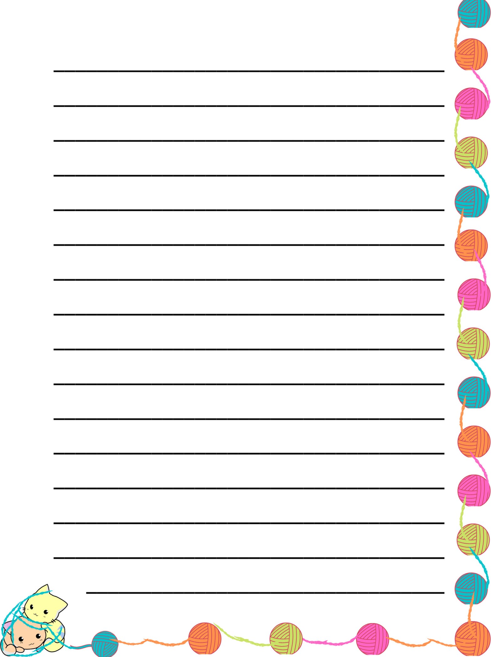 HP Classic Printable Filler Paper Yarn Ball Kittens - Etsy