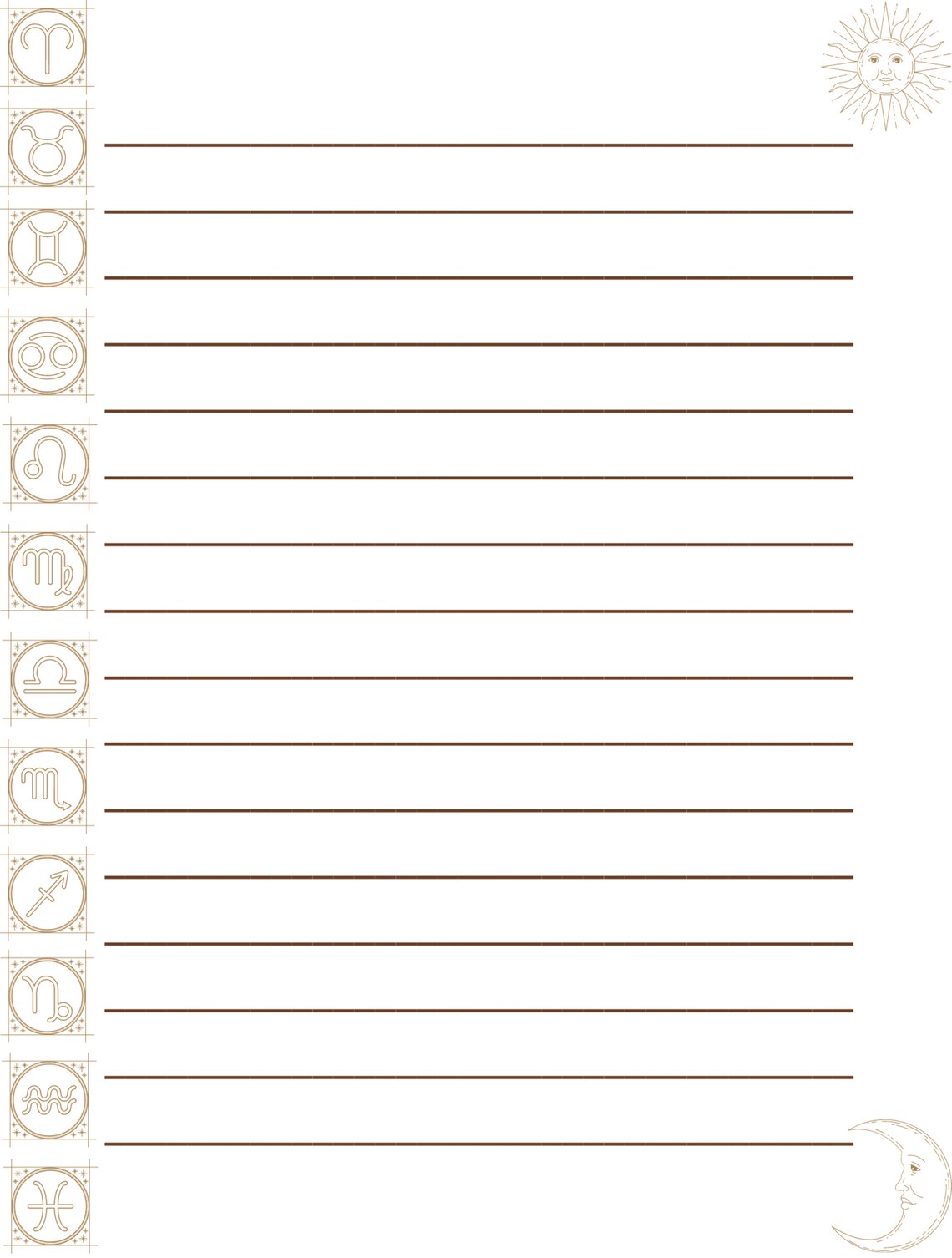 HP Classic Printable Filler Paper Celestial - Etsy