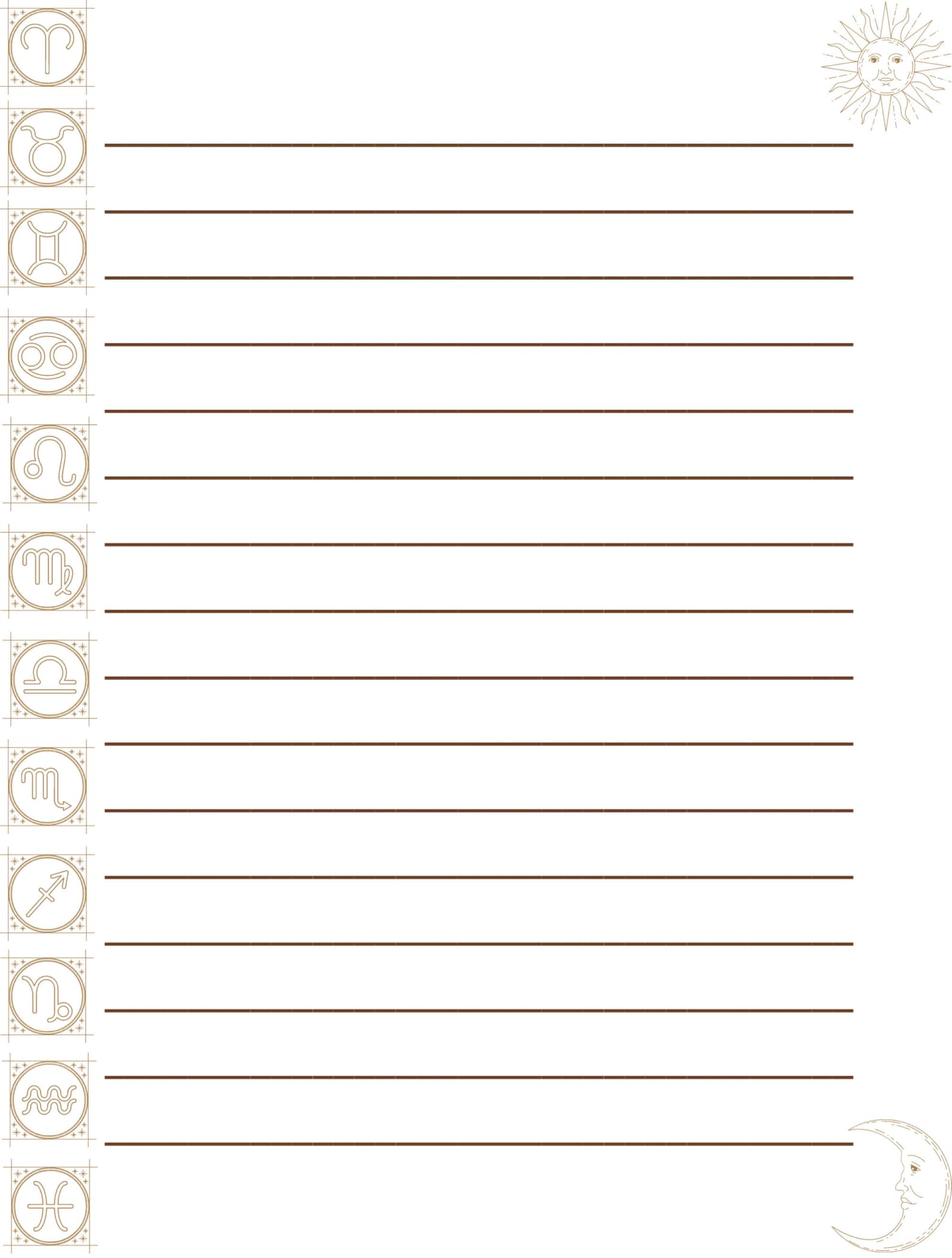 HP Classic Printable Filler Paper Celestial - Etsy