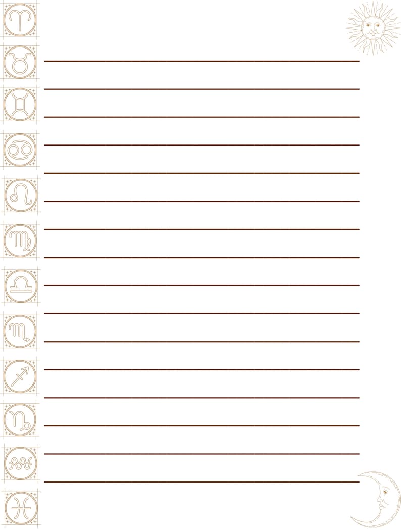 HP Classic Printable Filler Paper Celestial - Etsy