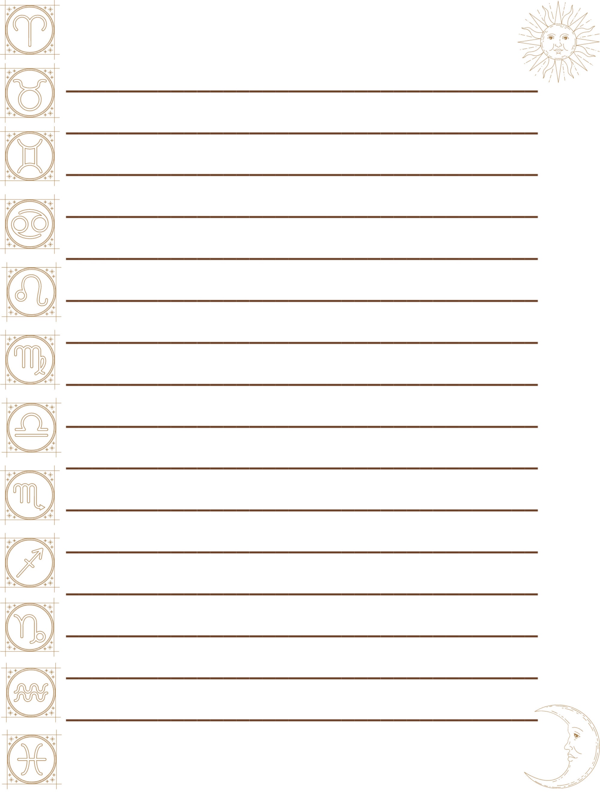 HP Classic Printable Filler Paper Celestial - Etsy