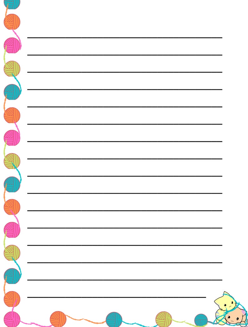 HP Classic Printable Filler Paper Yarn Ball Kittens - Etsy