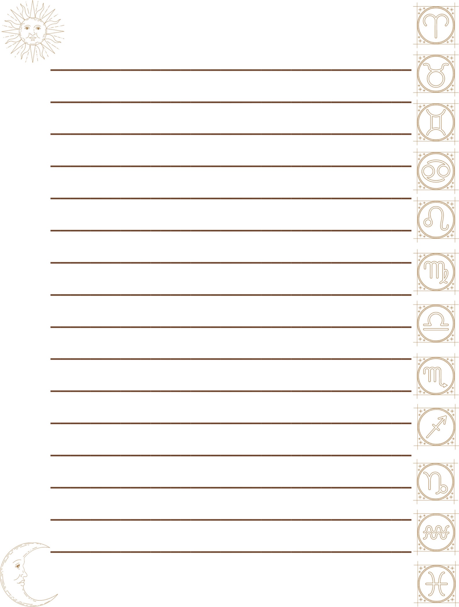 HP Classic Printable Filler Paper Celestial - Etsy