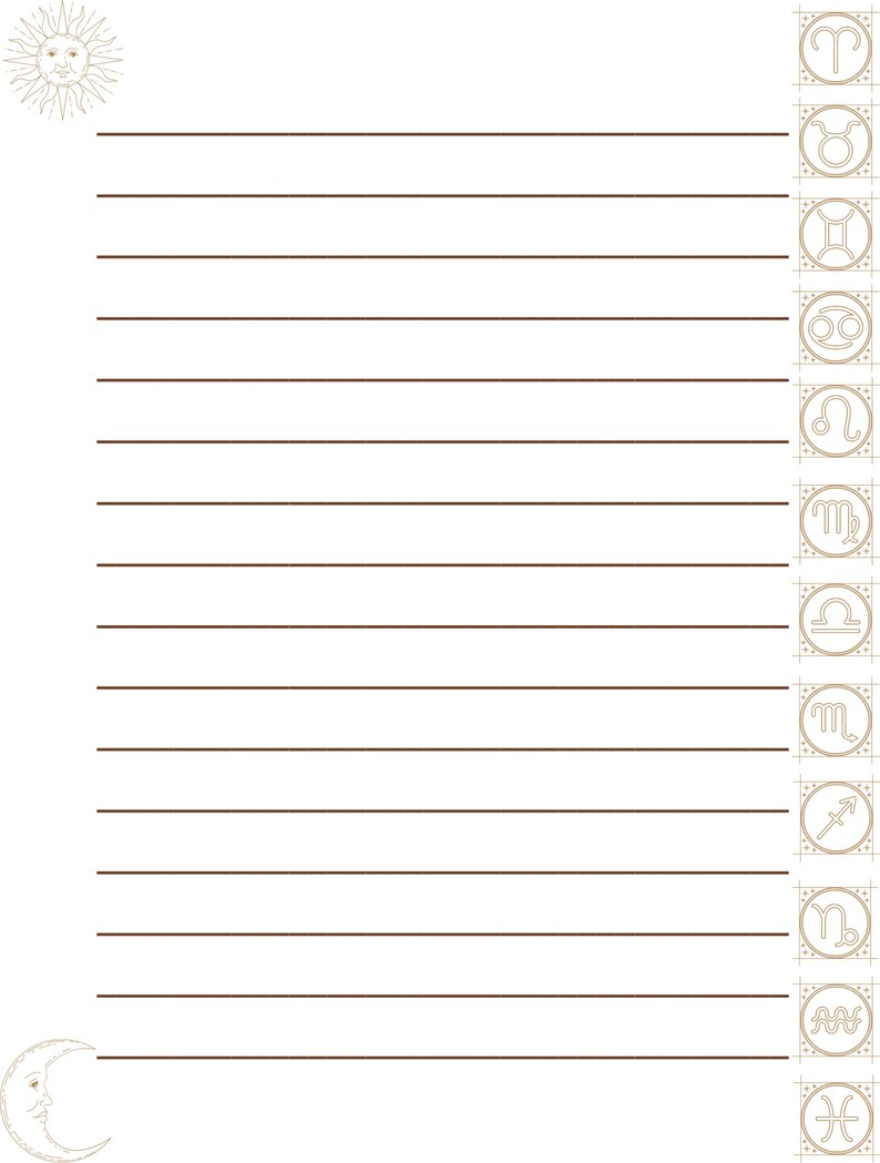 HP Classic Printable Filler Paper Celestial - Etsy