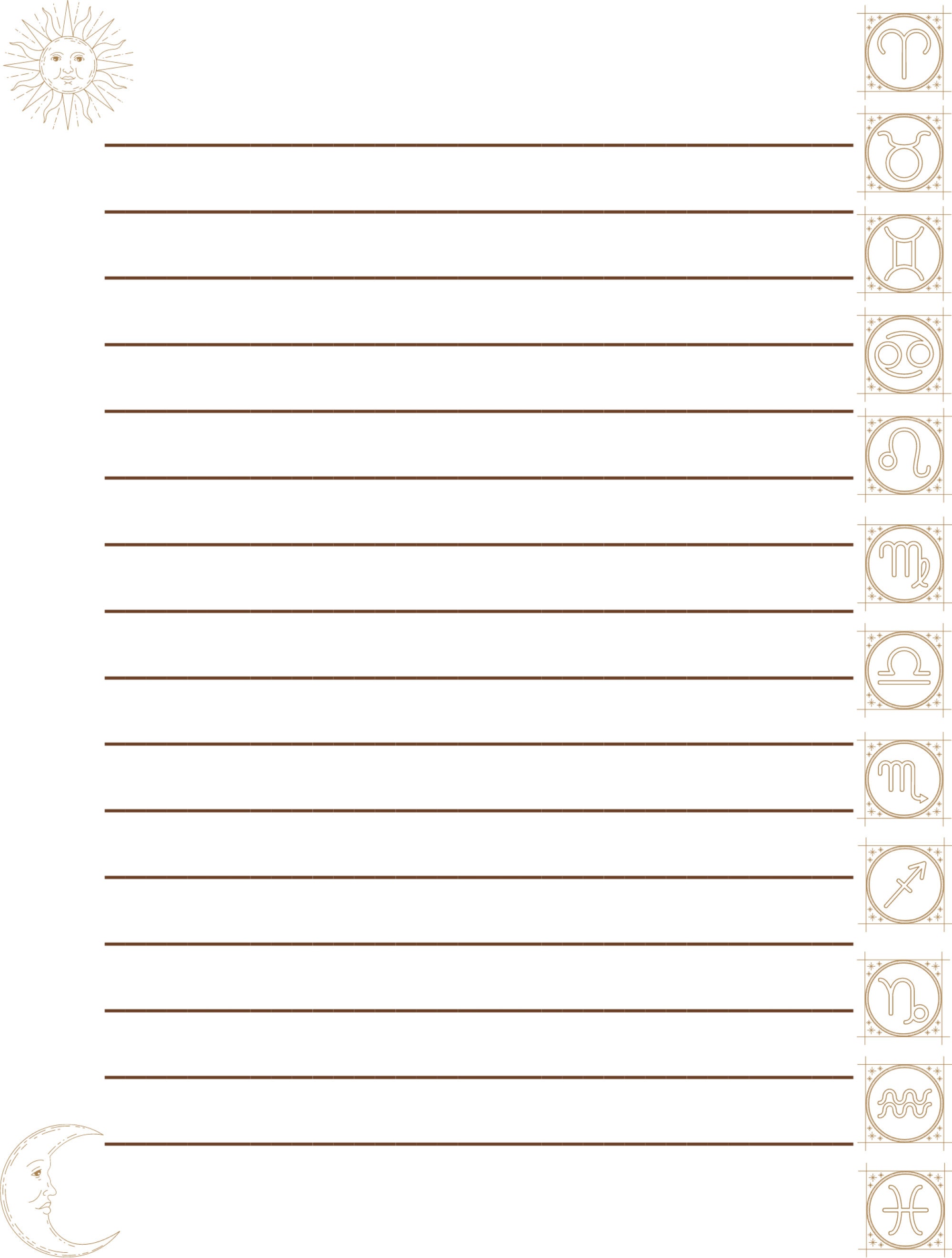 HP Classic Printable Filler Paper Celestial - Etsy