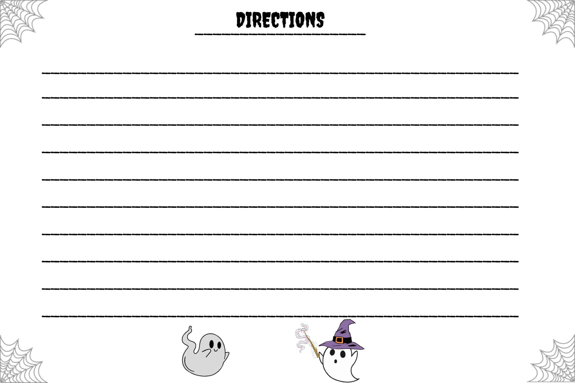 Candy Ghosts Halloween Printable Recipe Card 4x6 - Etsy