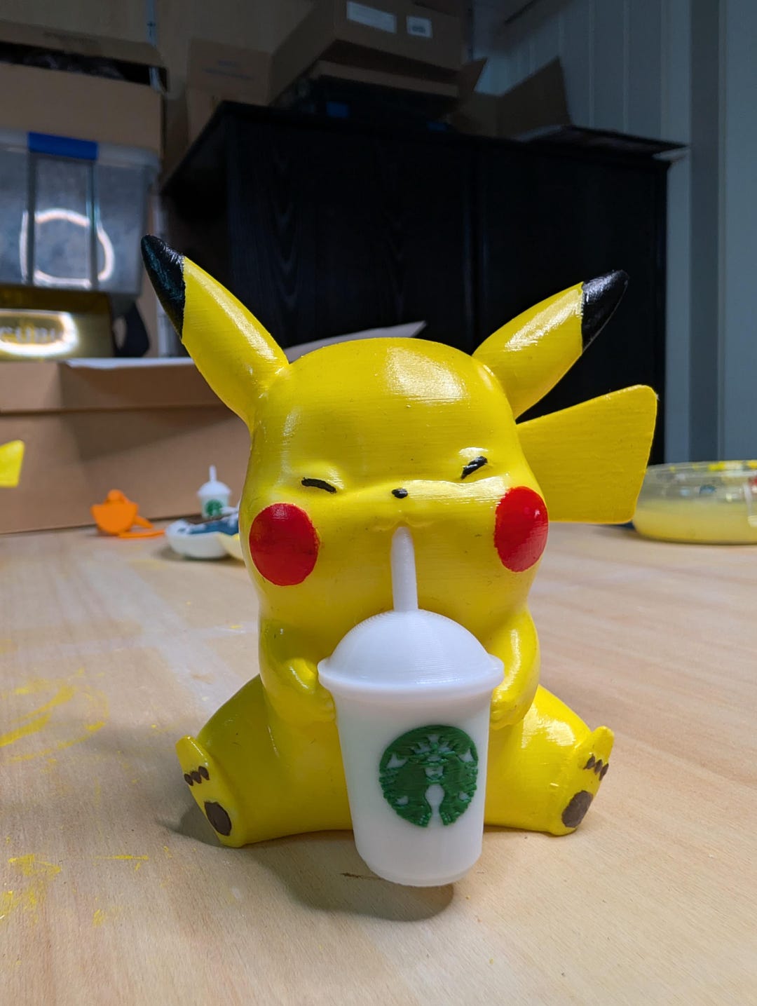 Pikachu Drinking Coffee - Etsy