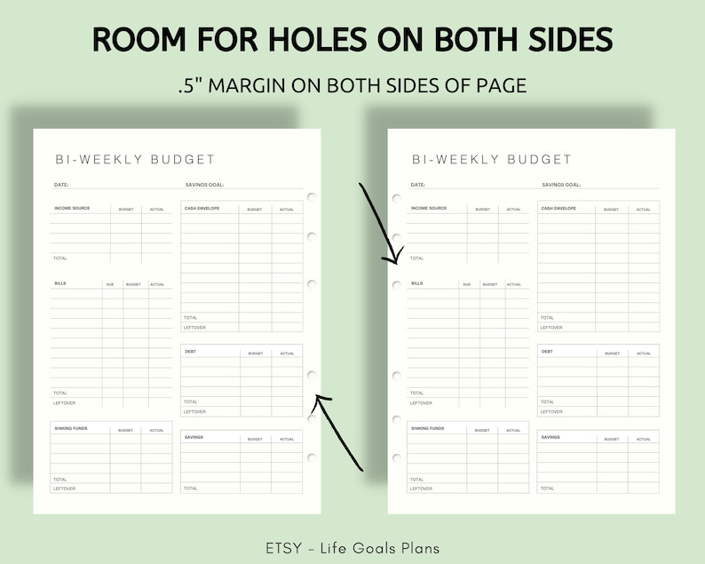 Bi Weekly Budget Planner Printable, Paycheck Budget Template, Paycheck ...