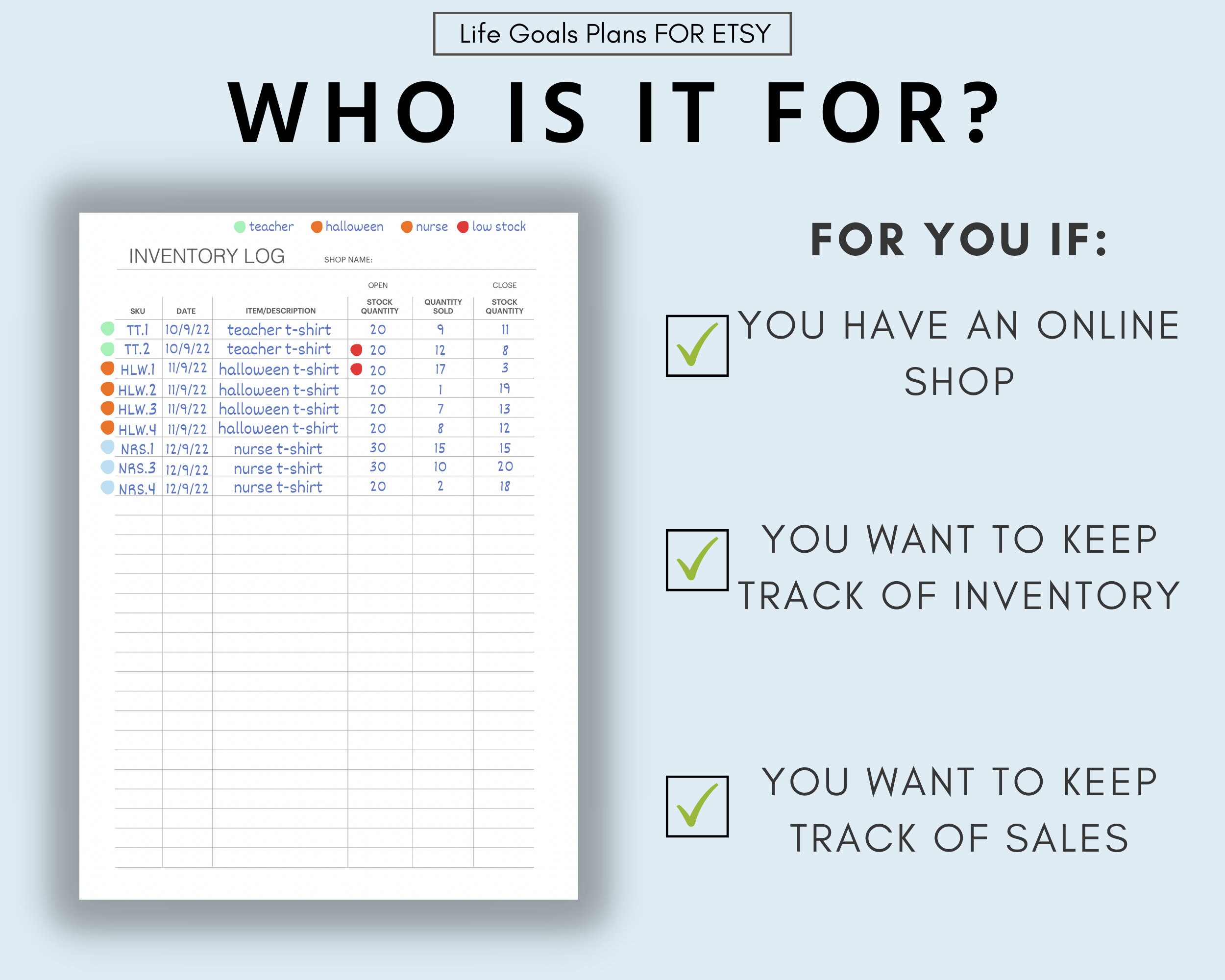 Inventory Management Form for Small Business, Inventory Tracker ...