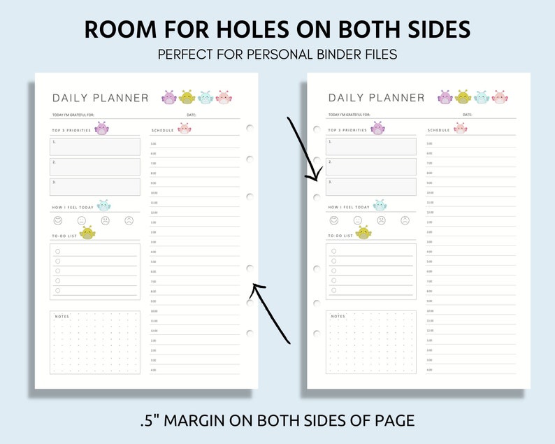 Aesthetic Daily Routine Planner, Squishy Themed Hourly Planner, Daily ...