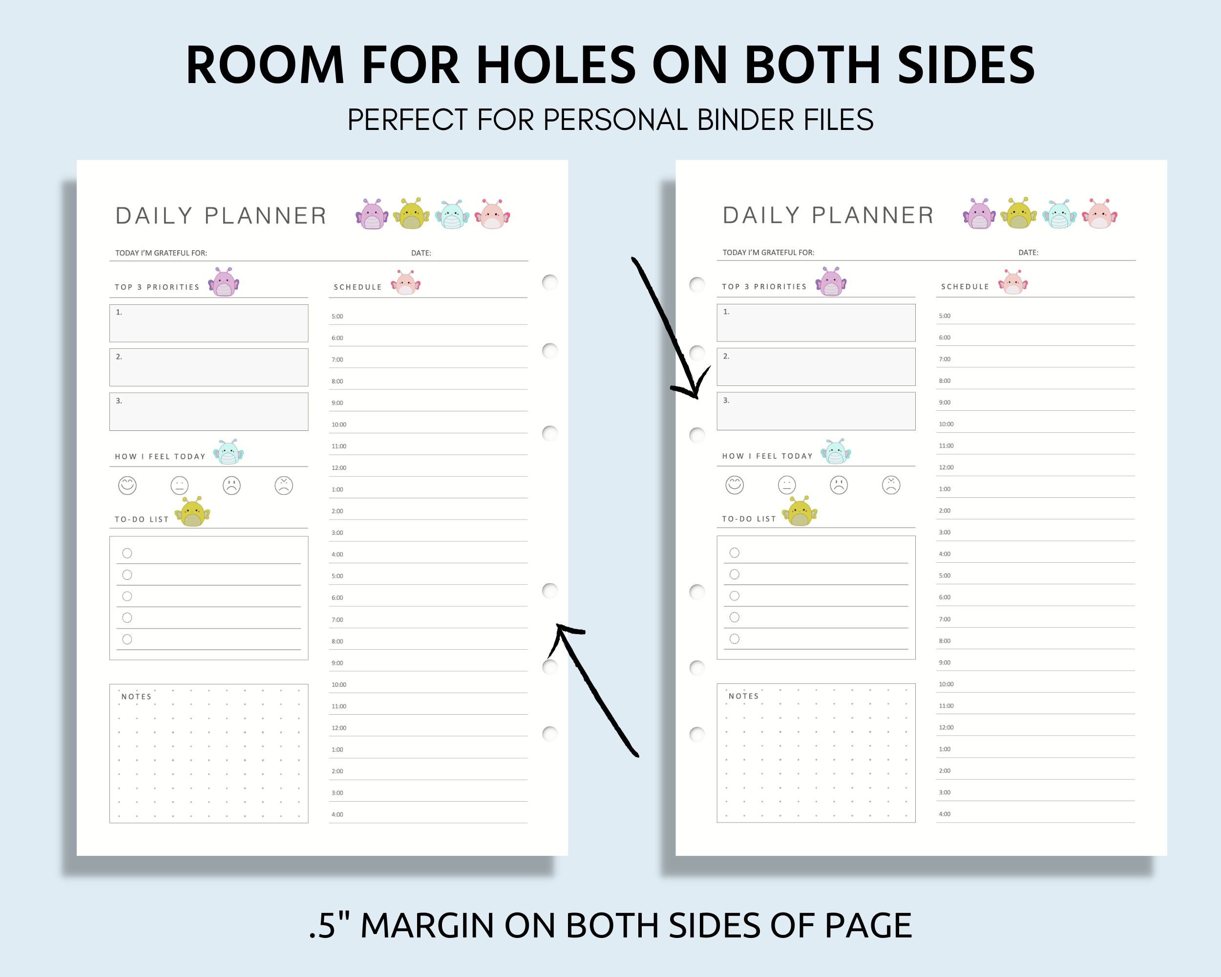 Aesthetic Daily Routine Planner, Squishy Themed Hourly Planner, Daily ...