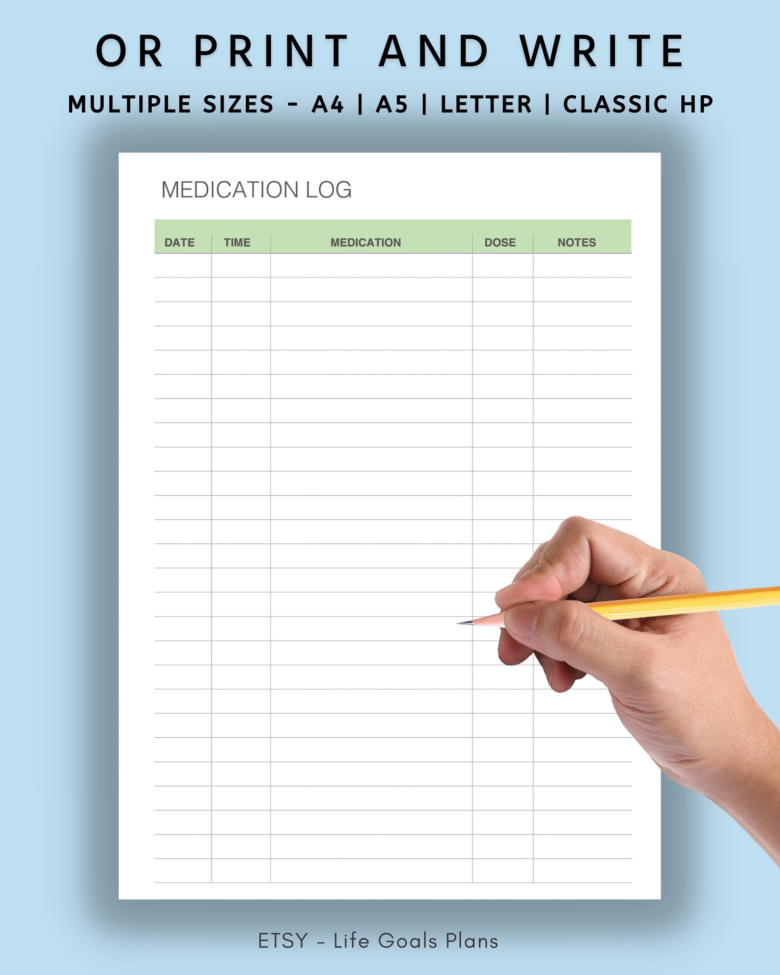Medication Tracker and Medication List, Printable and Instant Downloadable, Medicine Tracker ...