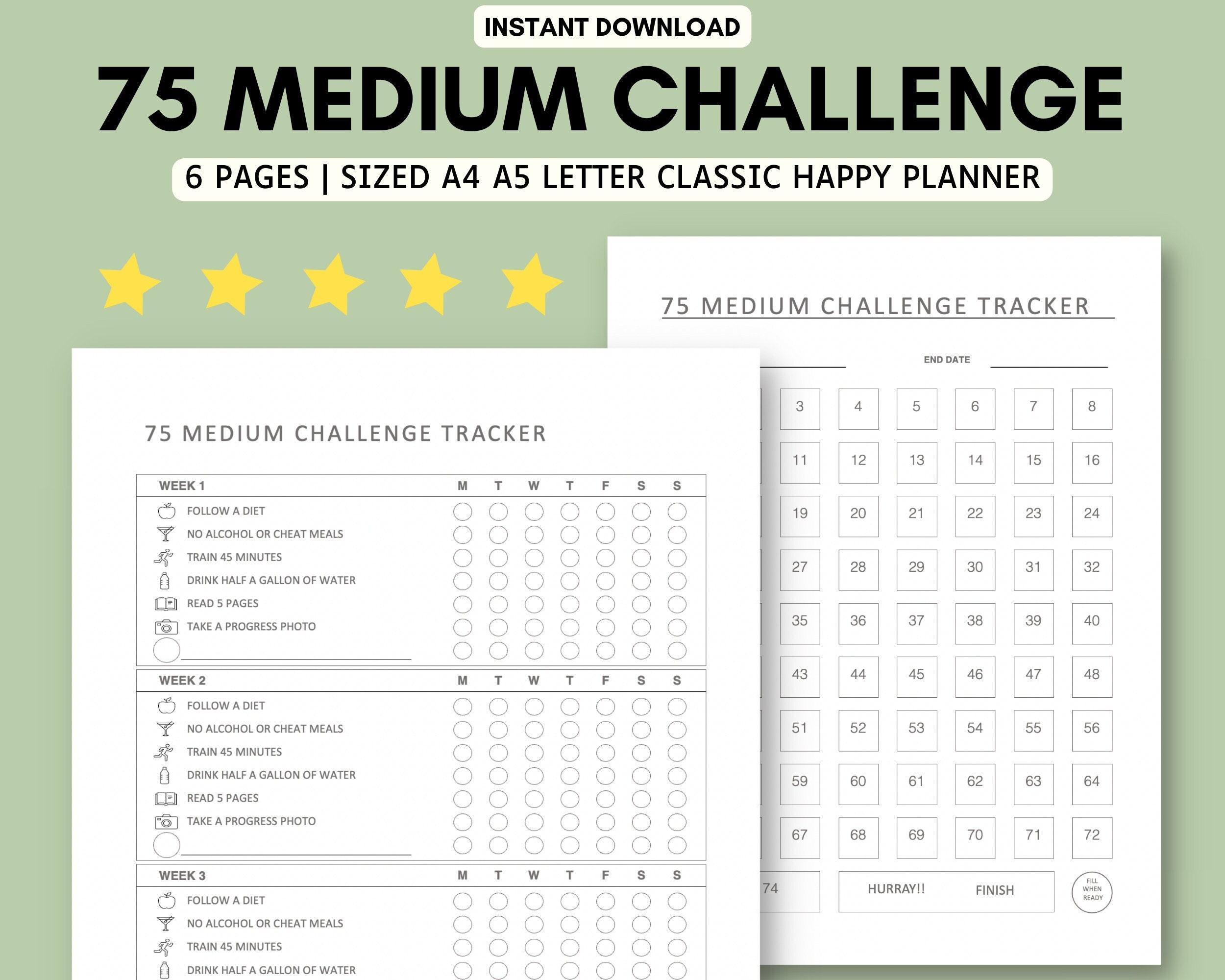 75 Medium Challenge, 75 Day Medium Challenge, 75 Day Track, 75 Medium ...