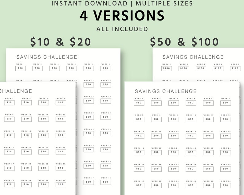 52 Week Savings Challenge 10K Challenge Budget Planner No - Etsy