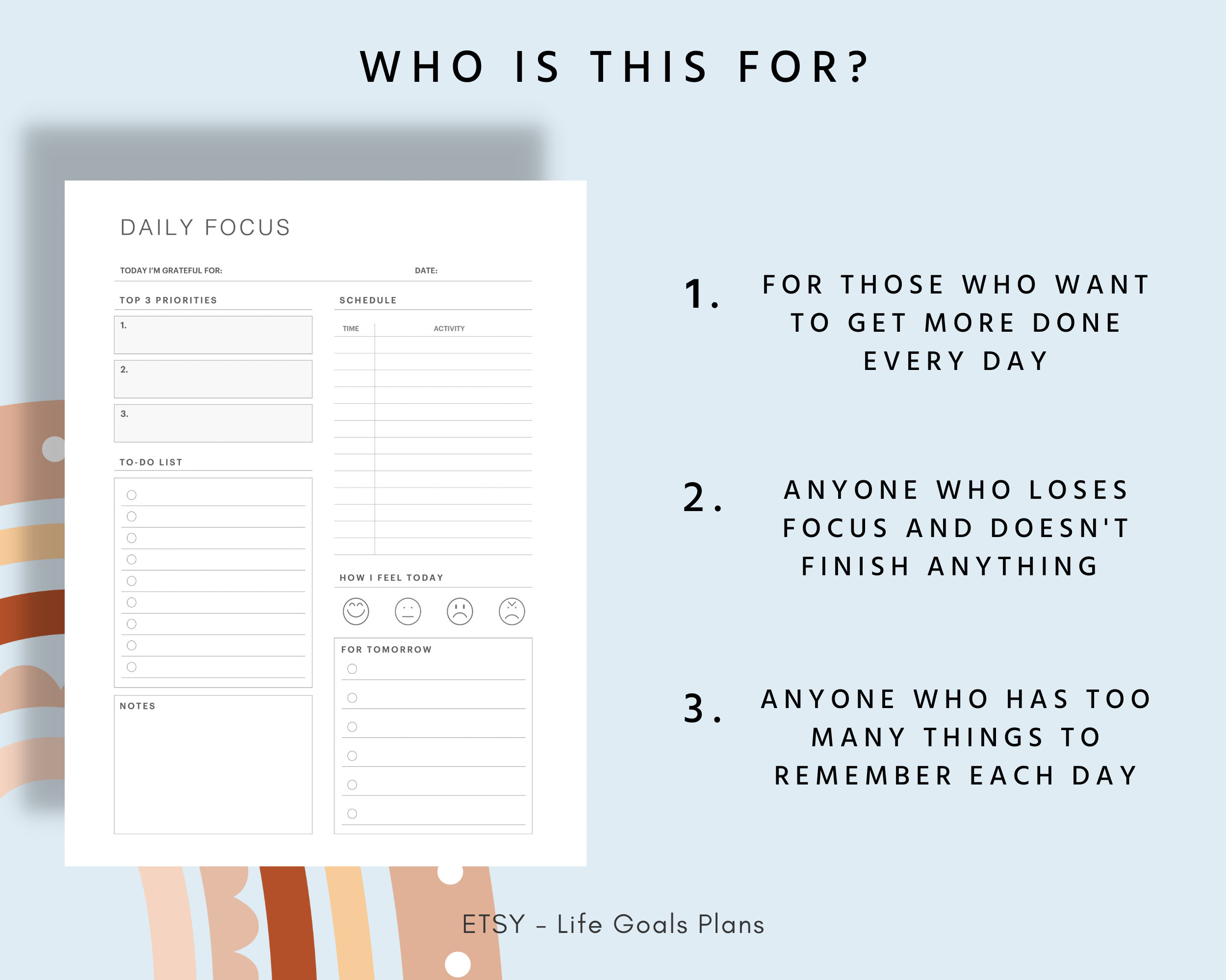 ADHD Daily Planner Printable Daily to Do List Notepad ADHD - Etsy