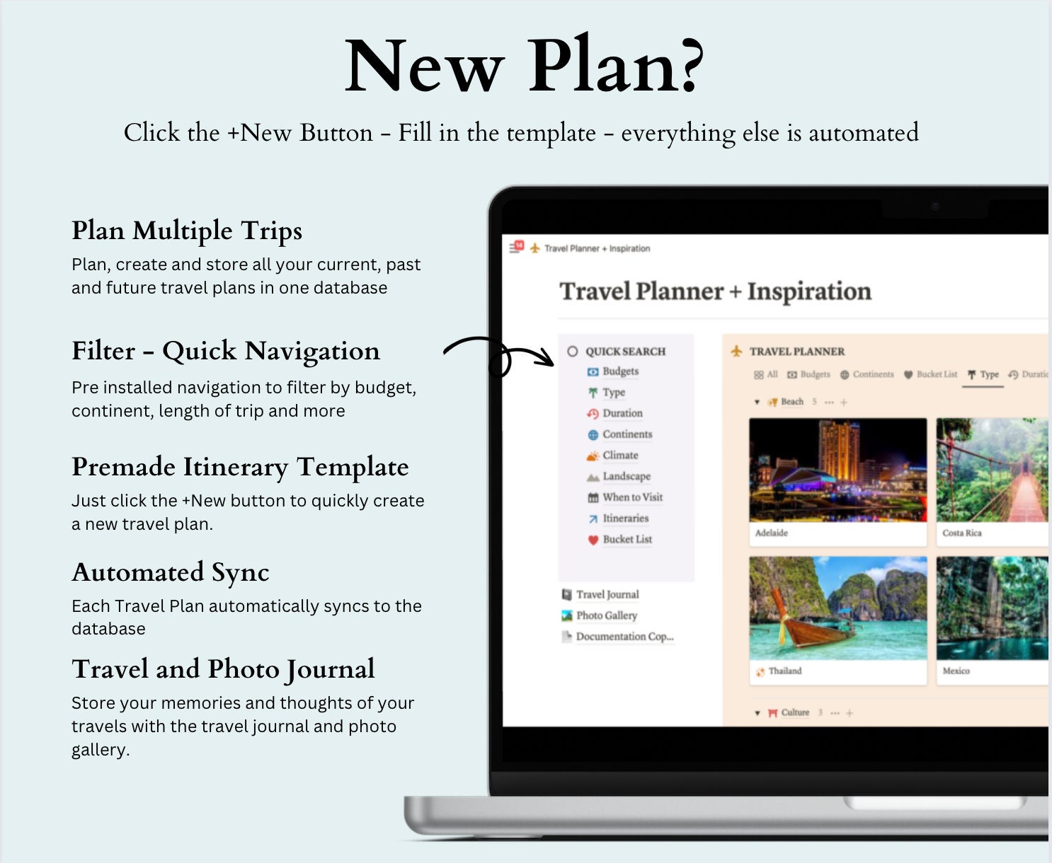Notion Travel Planner Template Vacation Organizer Holiday Planner ...