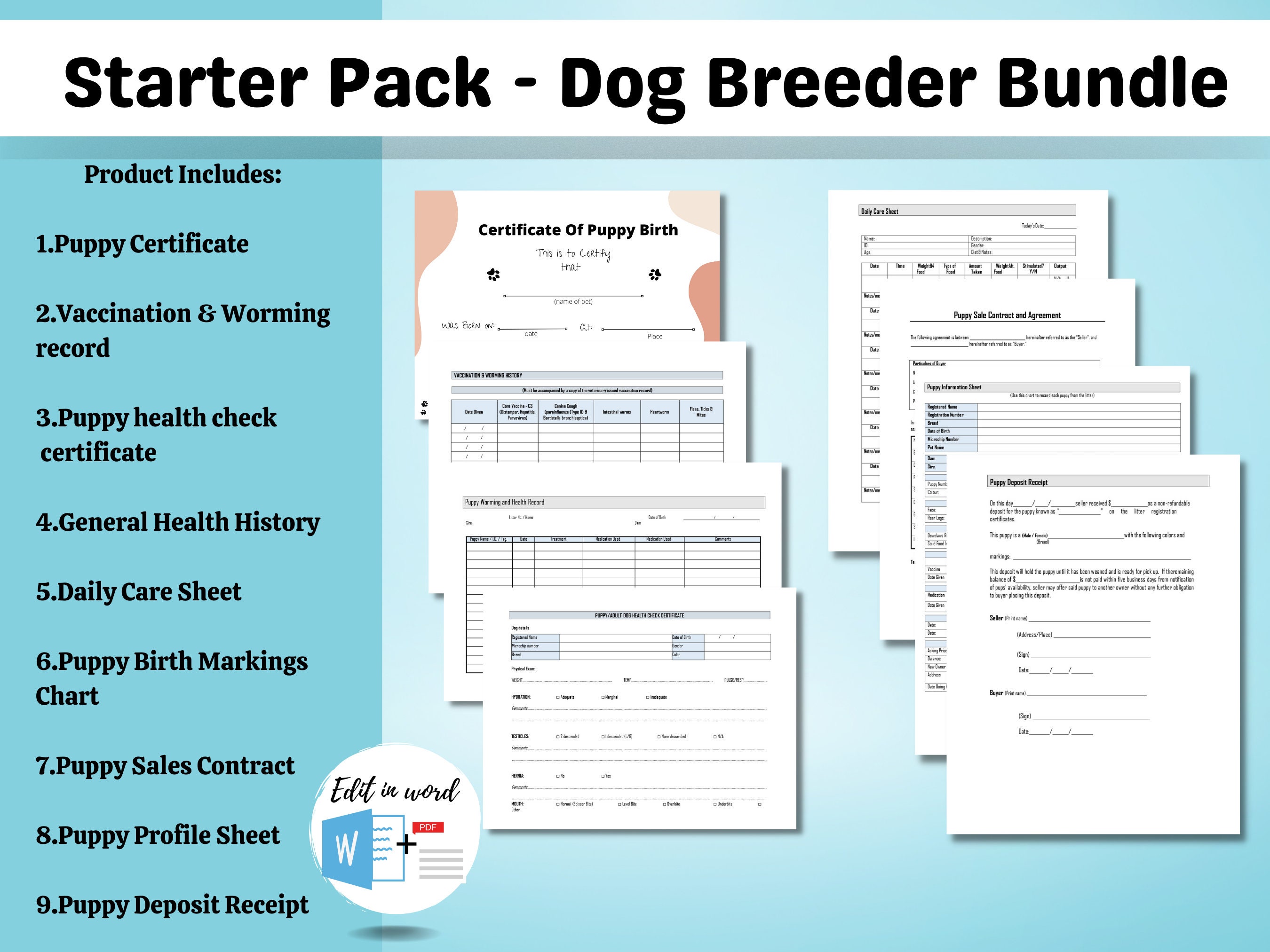Dog Breeding Certificate Vaccines - Etsy