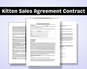 Cat Sales Contract - Etsy