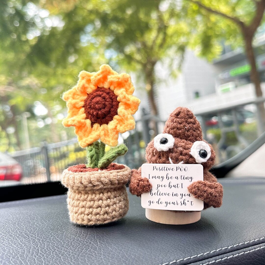 Crochet Positive Poo With Knitted Flowers Poo With - Etsy New Zealand