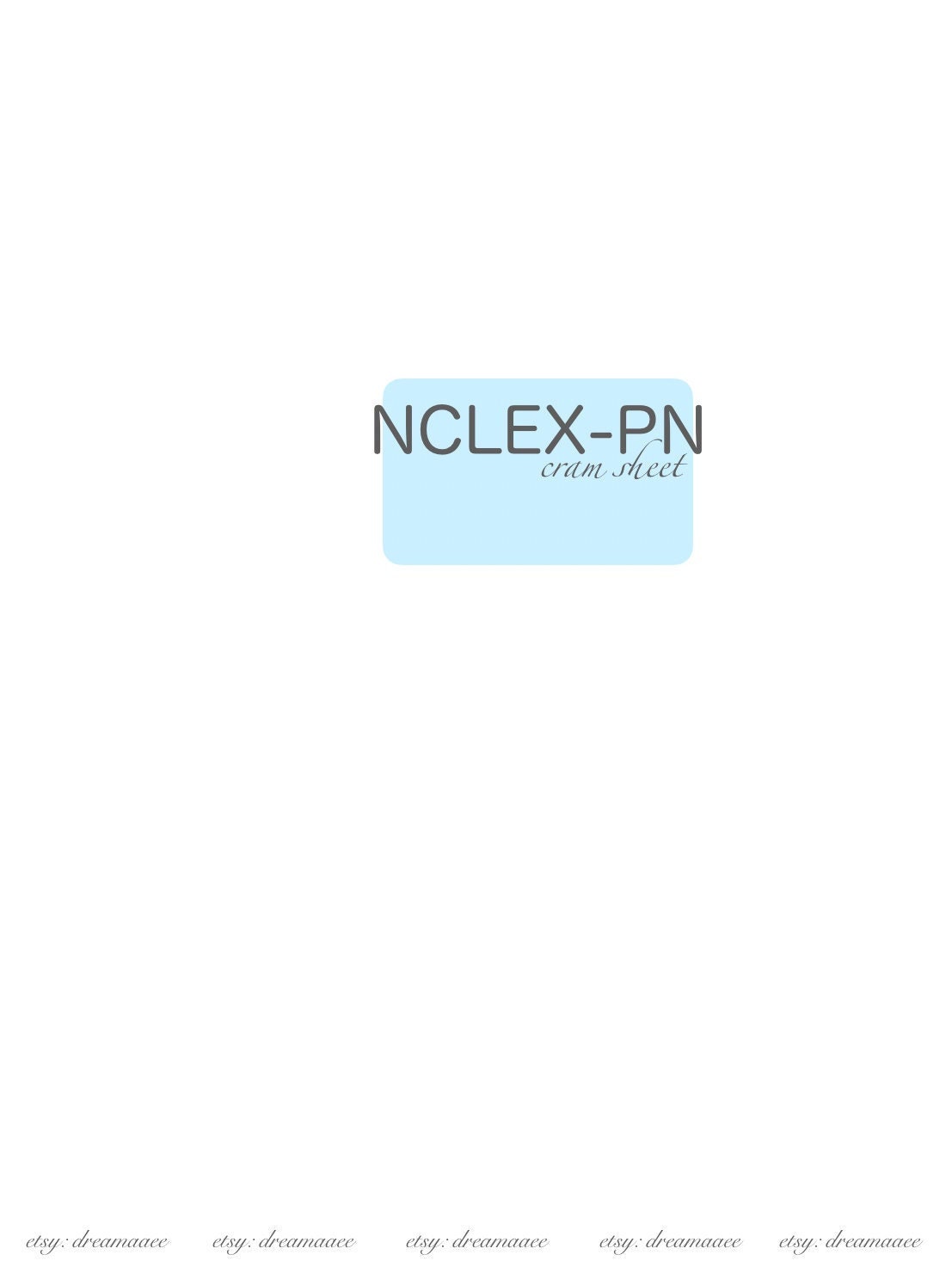 Nclex Pn Cram Sheet Download Now Etsy
