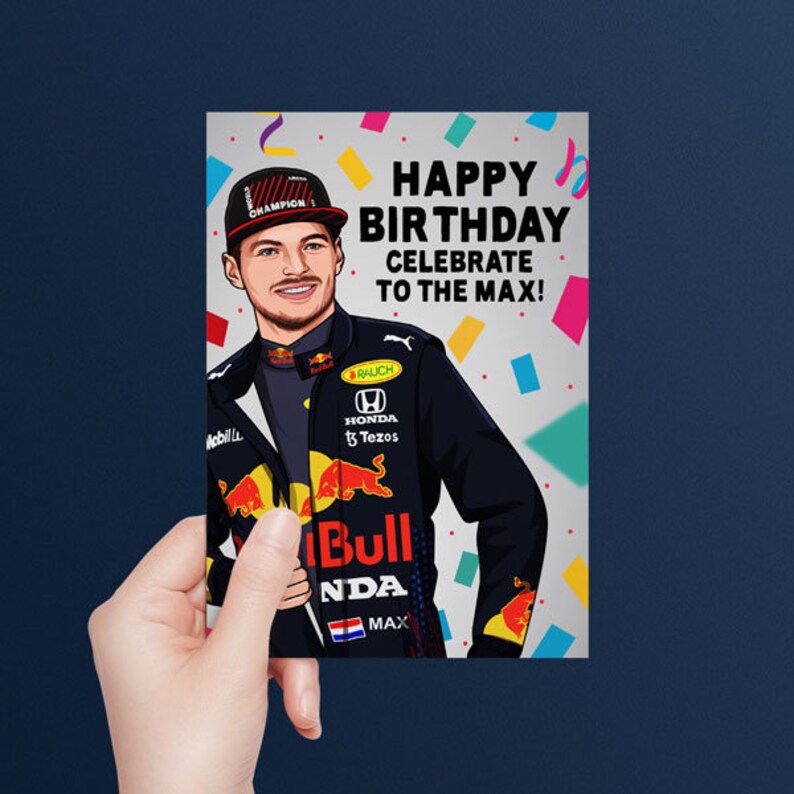 Max Verstappen Formula 1 Birthday Card - Etsy UK