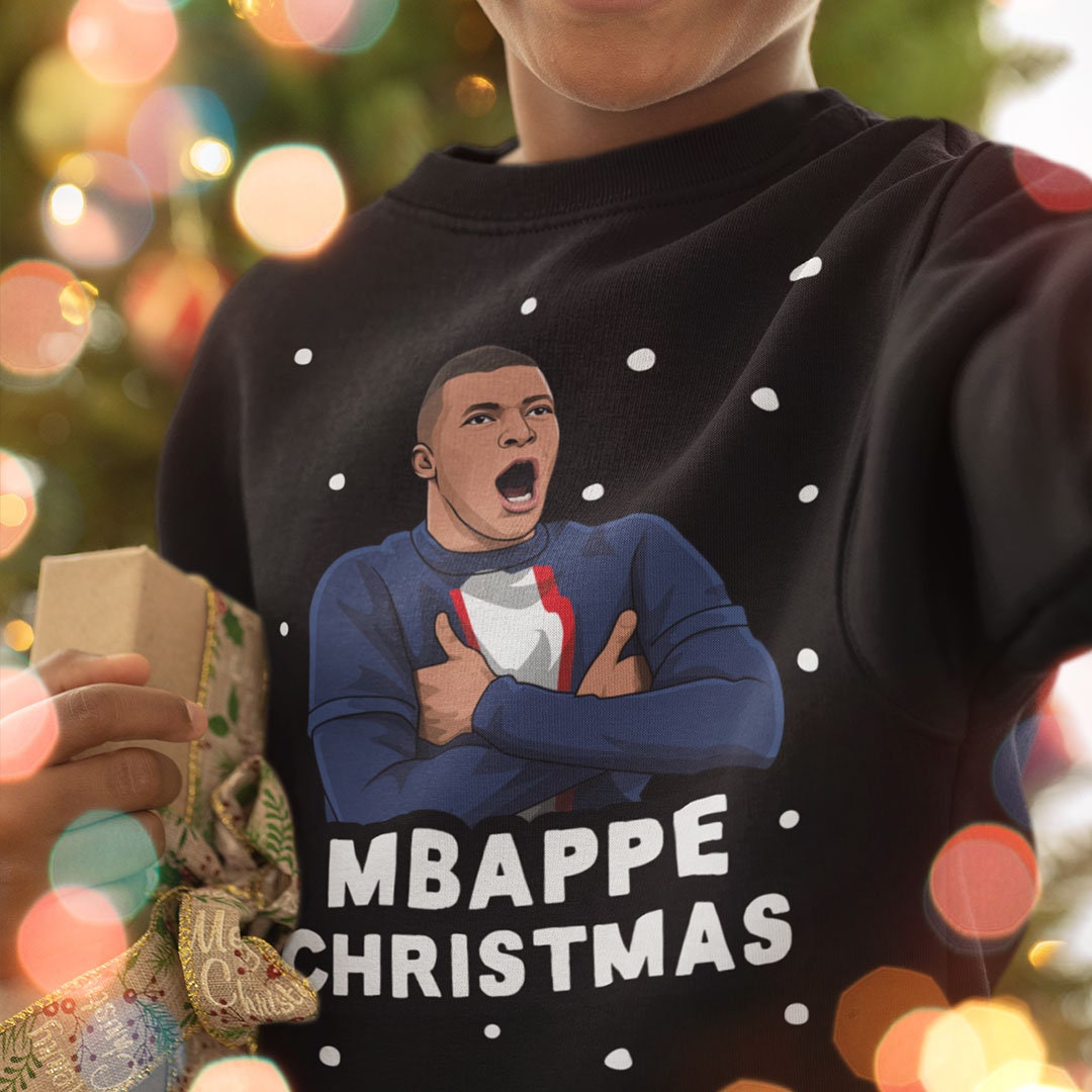 Kylian Mbappe Funny Christmas Jumper Paris Saint-germain Sweatshirt ...