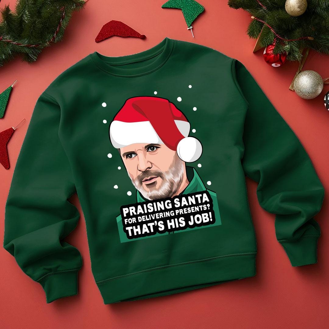 Roy Keane Christmas Jumper Football Manchester United Sweatshirt Funny ...